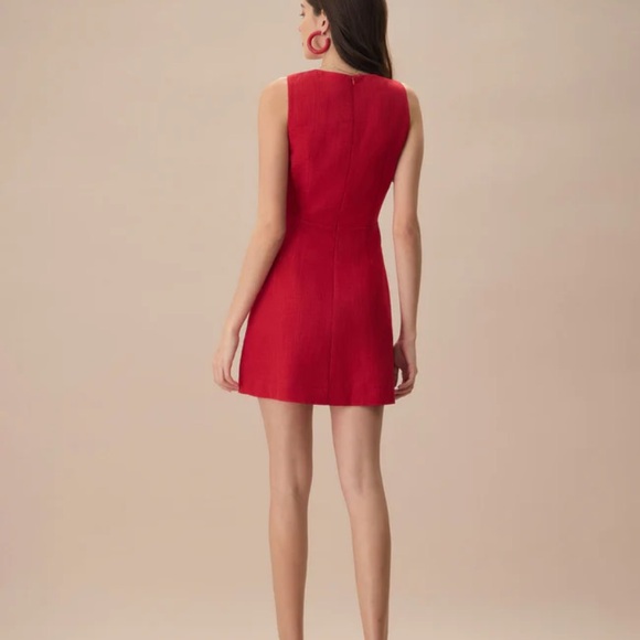 RIHOAS | Dresses | Nwt Red V Neck Sleeveless Linen Mini Dress | Poshmark